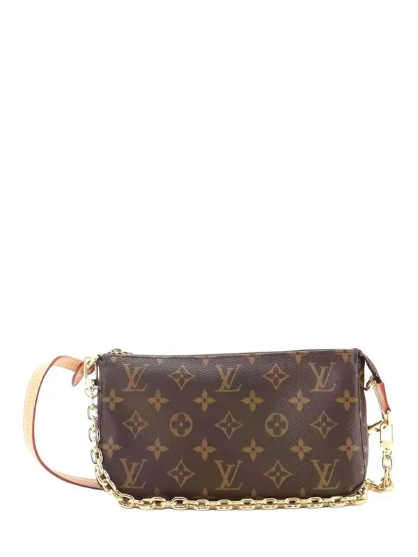 LOUIS VUITTON Monogram Canvas Chain Pochette Accessories Nm - Brown