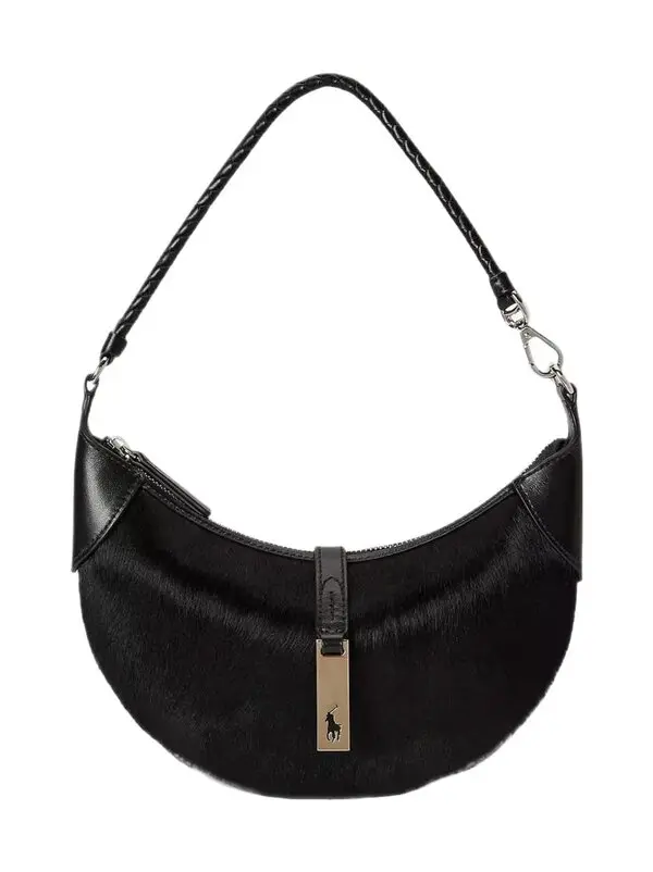 Polo Ralph Lauren Polo Id Haircalf Mini Shoulder Bag - Black