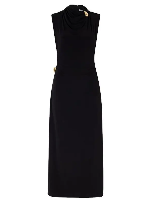 Altuzarra Betsy Embellished Stretch-jersey Midi Dress - Black