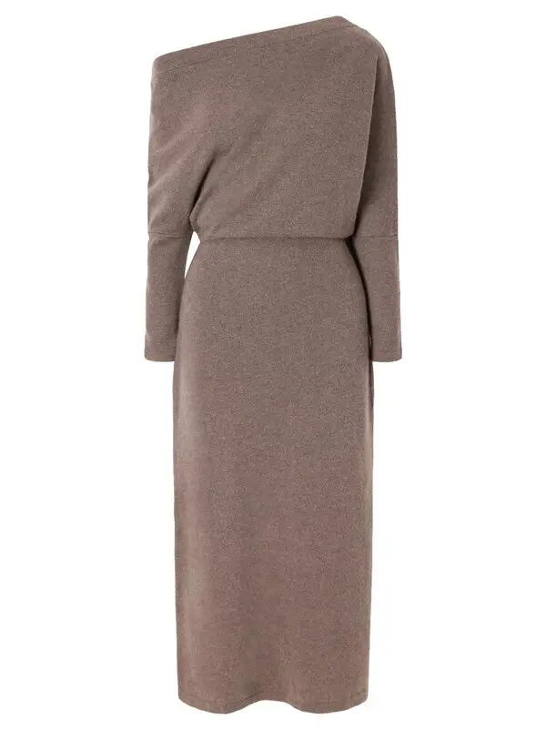 Altuzarra Kasos Asymmetric Cashmere Maxi Dress - Brown