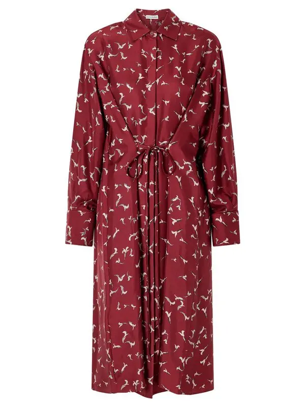 Altuzarra Floyd Belted Printed Silk-twill Midi Dress - Red