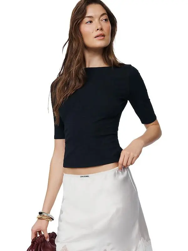 REFORMATION Santo Knit Top - Black