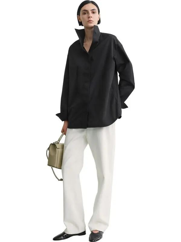 TOTEME Sculptural Poplin Shirt - Black