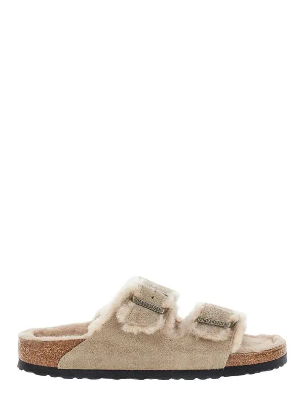 BIRKENSTOCK Arizona Shearling Sandals - Beige