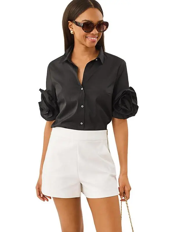 Lilly Pulitzer® Short Sleeve Button Down Shirt - Noir