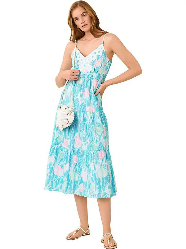 Lilly Pulitzer® Zanna Cotton Midi Dress - Blue