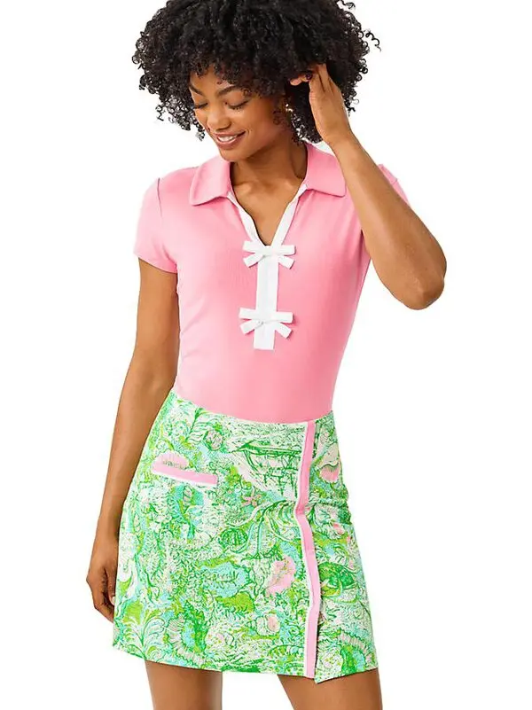 Lilly Pulitzer® Upf 50+ Luxletic Frida Bow Polo - Conch Shell Pink