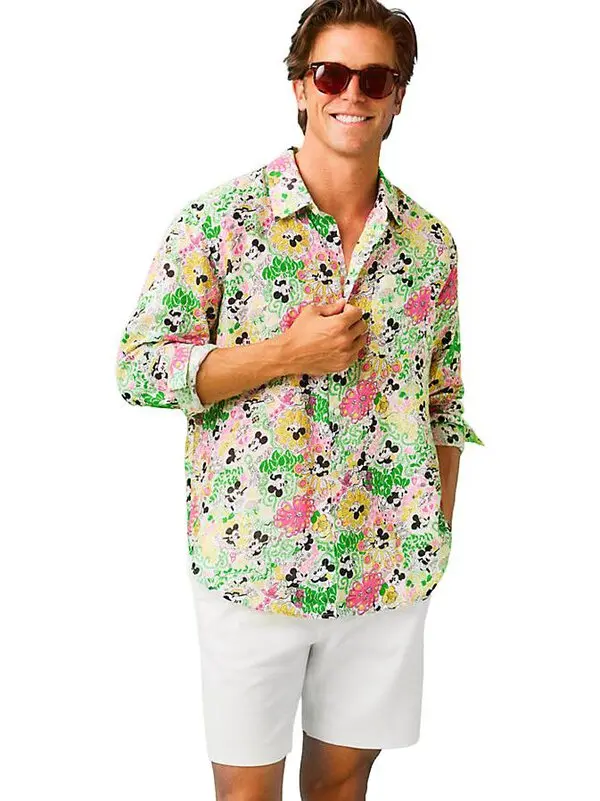 Lilly Pulitzer® Stuff Addison Linen Button Down Shirt - Multi Throwback Disney