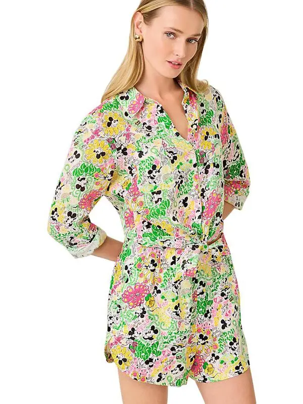 Lilly Pulitzer® 3" Elodey High Rise Linen Short - Multi Throwback Disney
