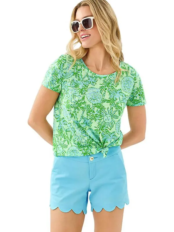 Lilly Pulitzer® Etta Scoop Neck Top - Cool Mint Catchin Rays