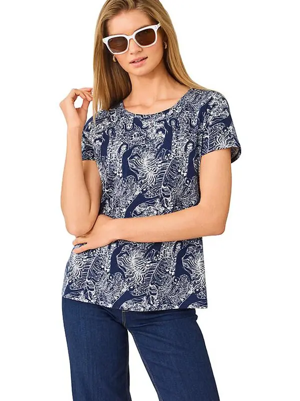 Lilly Pulitzer® Etta Scoop Neck Top - Navy