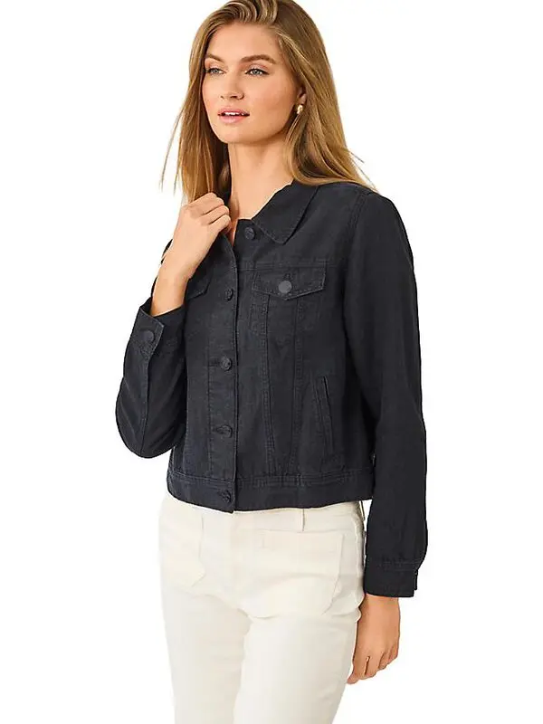 Lilly Pulitzer® Seaspray Linen Jacket - Noir