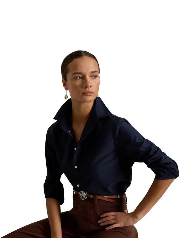 Ralph Lauren Relaxed Fit Cotton-silk Shirt - Hunter Navy