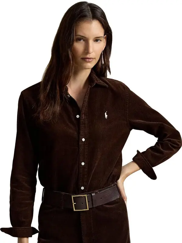 Ralph Lauren Classic Fit Cotton Corduroy Shirt - Dark Brown