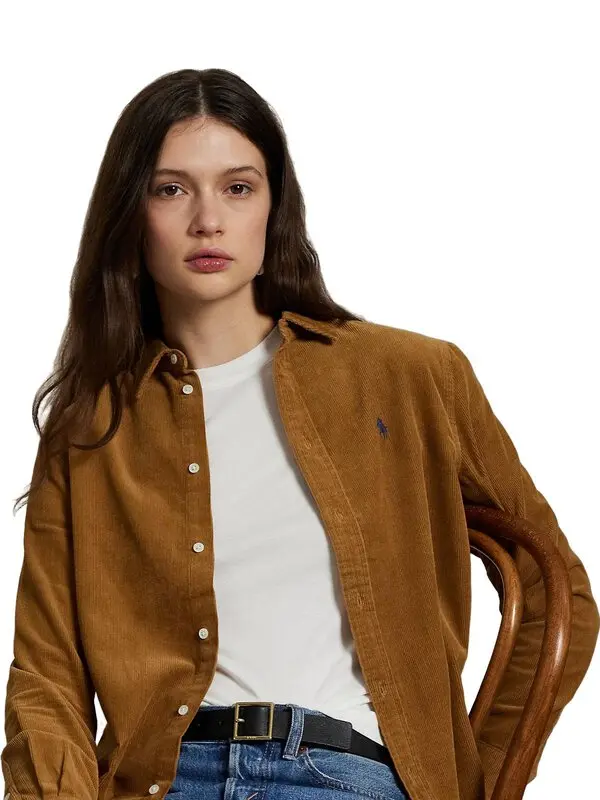 Ralph Lauren Classic Fit Cotton Corduroy Shirt - Tan