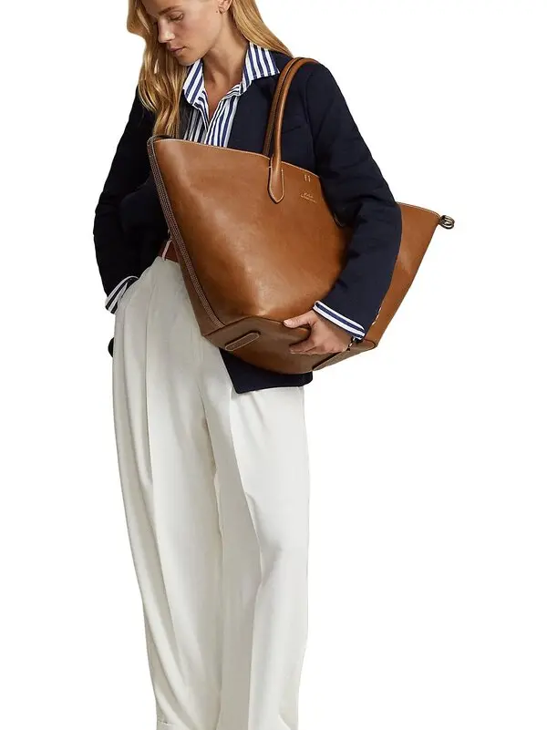 Ralph Lauren Bellport Large Leather Tote - Cuoio