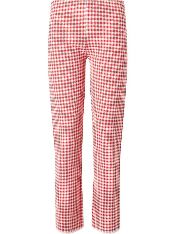 Posse Micah Checked Jersey Capri Pants - Red