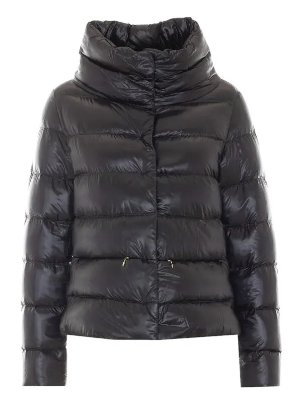 Herno Padded Cape With Turtleneck - Black