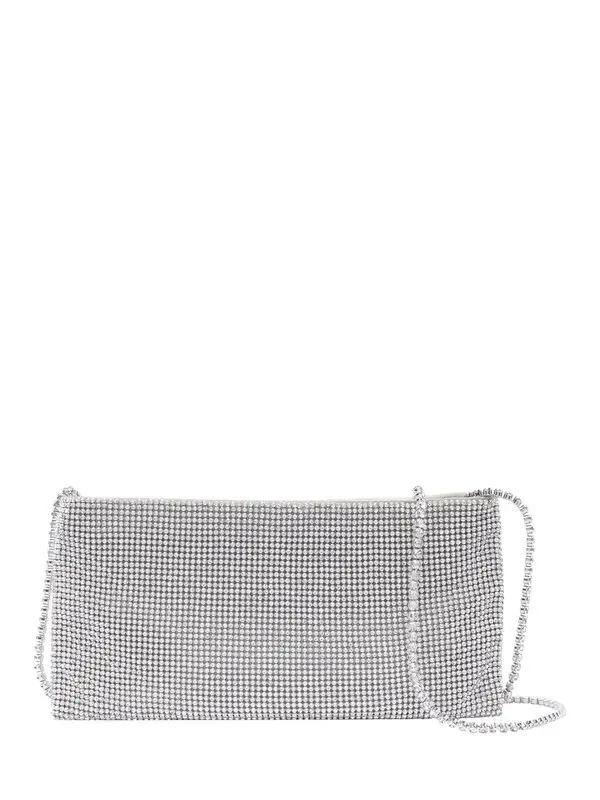 Benedetta Bruzziches Your Best Friend La Petite Clutch" -tone Embellished Silk Clutch - Silver