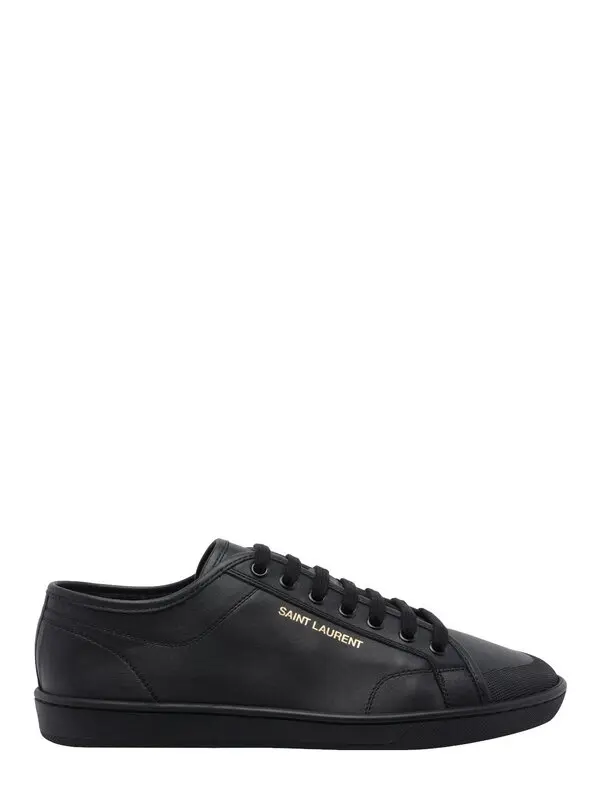 Saint Laurent Black Leather Lace-up Sneakers - Multicolor
