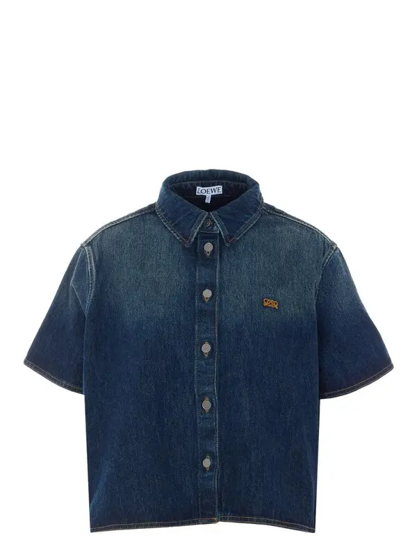 Loewe Short Sleeve Denim Shirt - Blue