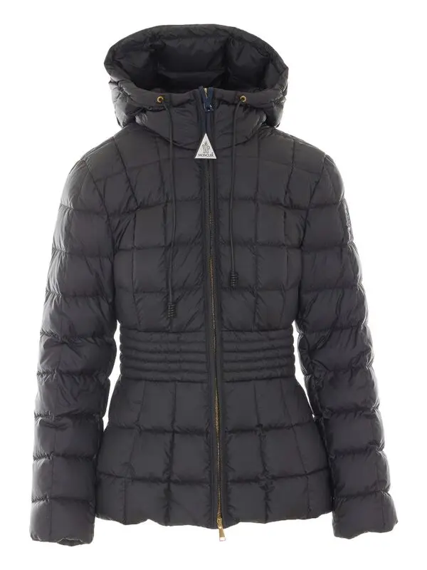 Moncler Quilted Down Jacket With Hood - Black