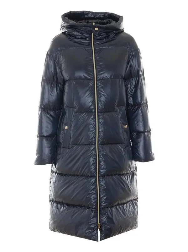 Herno Nylon Ultralight Long Down Jacket - Blue