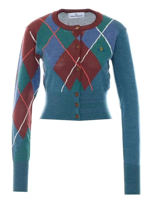 VIVIENNE WESTWOOD Argyle Cropped Cardigan - Multicolor