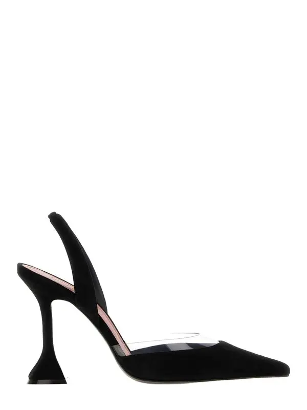 Amina Muaddi Suede Lara Pumps - Black