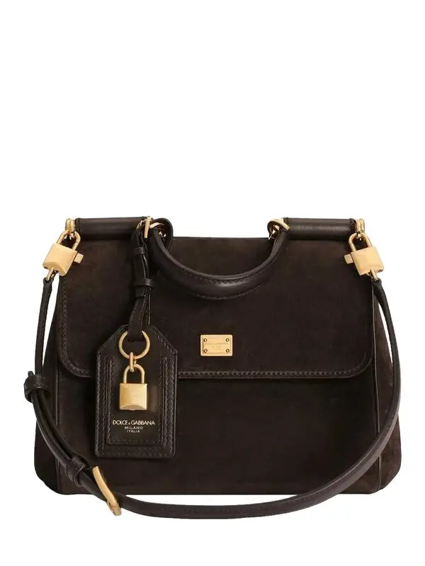 Dolce & Gabbana Small My Sicily Bag In Split Calfskin - Brown