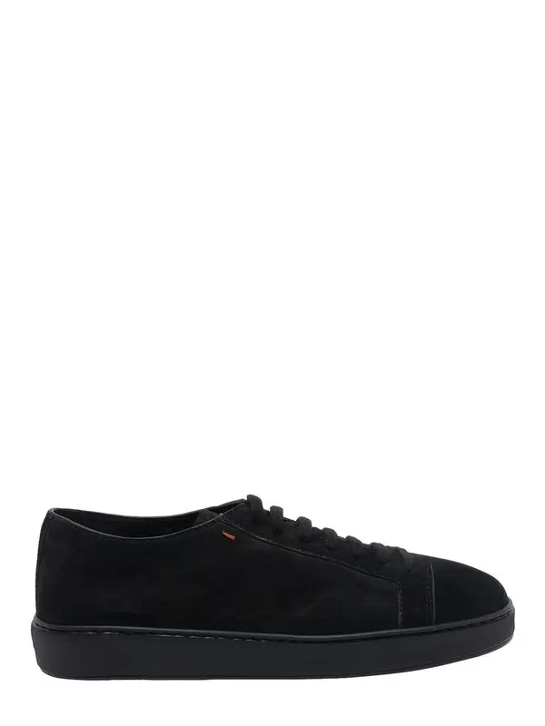 Santoni Suede Lace-up Sneakers - Black