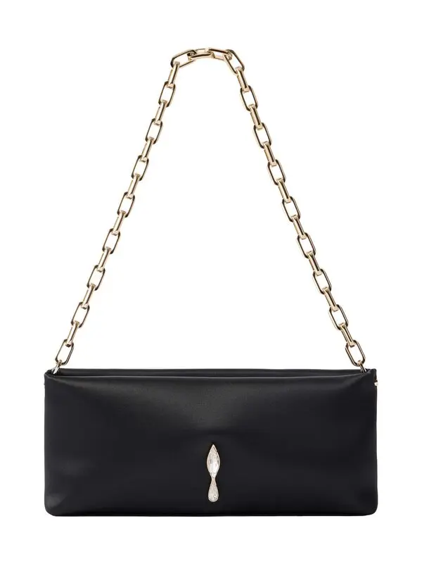 CHRISTIAN LOUBOUTIN Maykimay Crystal-embellished Satin Shoulder-bag - Black