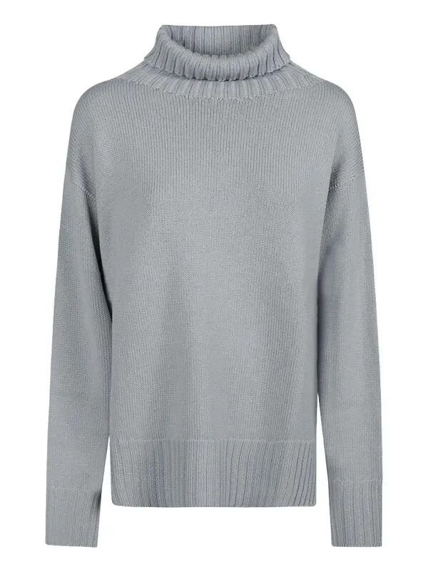 DRUMOHR Ribbed Turtleneck Knitted Sweater - Gray