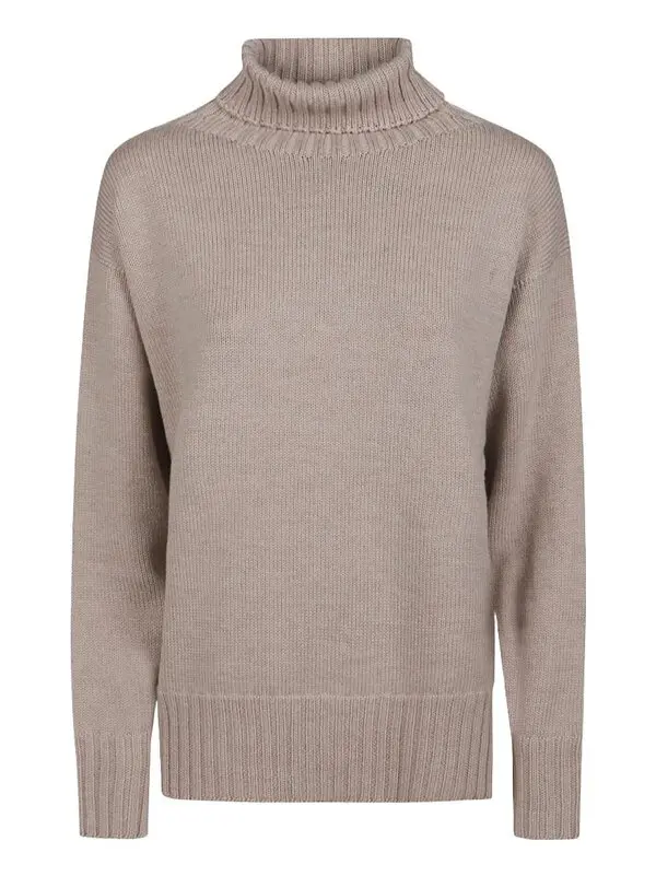 DRUMOHR Ribbed Turtleneck Sweater - Nude