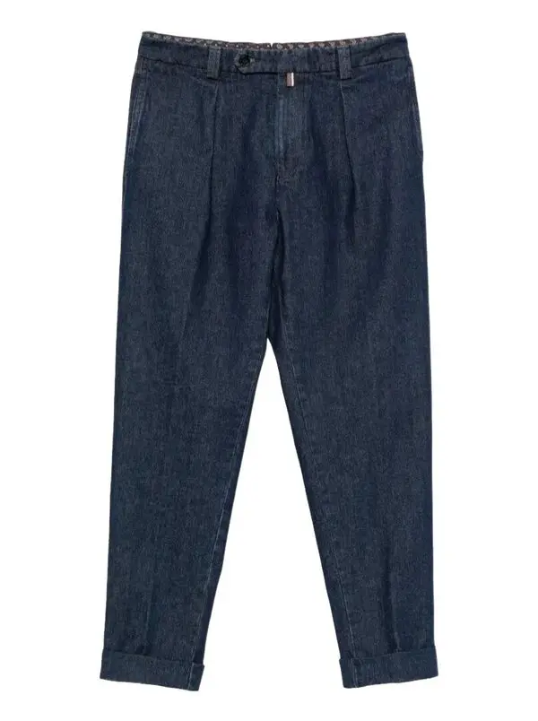 BERWICH Pleated Turned-up Trousers - Black