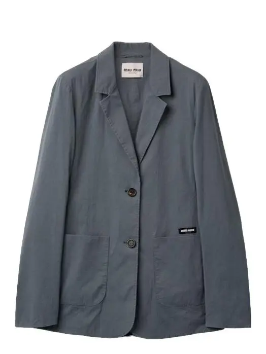 Miu Miu Washed Stretch Poplin Jacket - Iron-gray