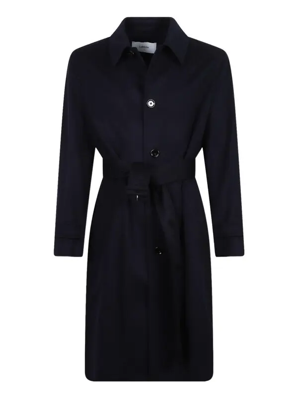 LARDINI Belted Coat - Black