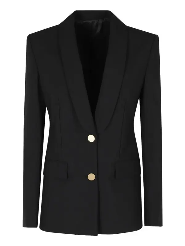 Alberta Ferretti Shawl Collar Long Sleeve Blazer - Black