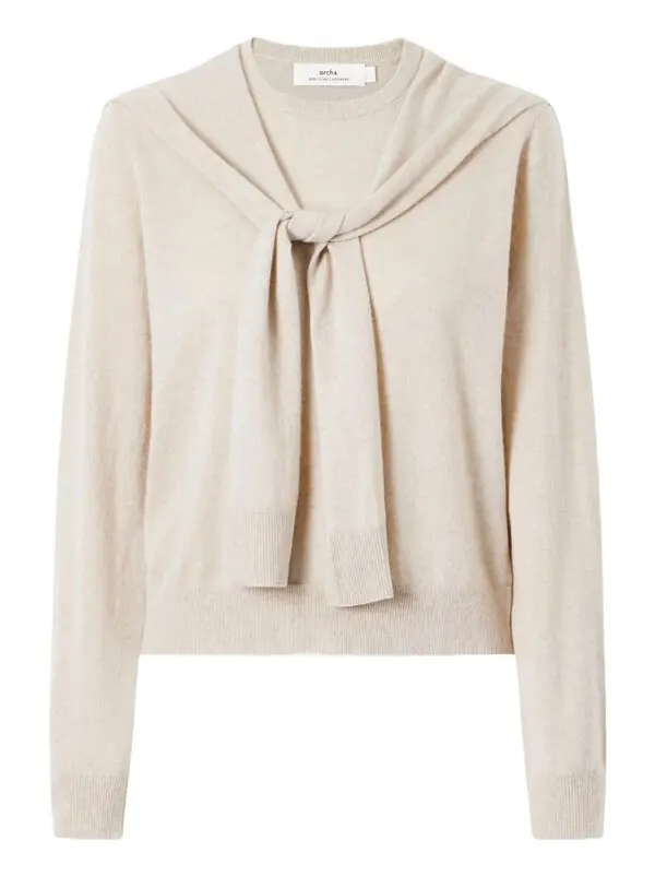 Arch4 Eldergrove Cashmere Sweater With Tie Detail - Beige
