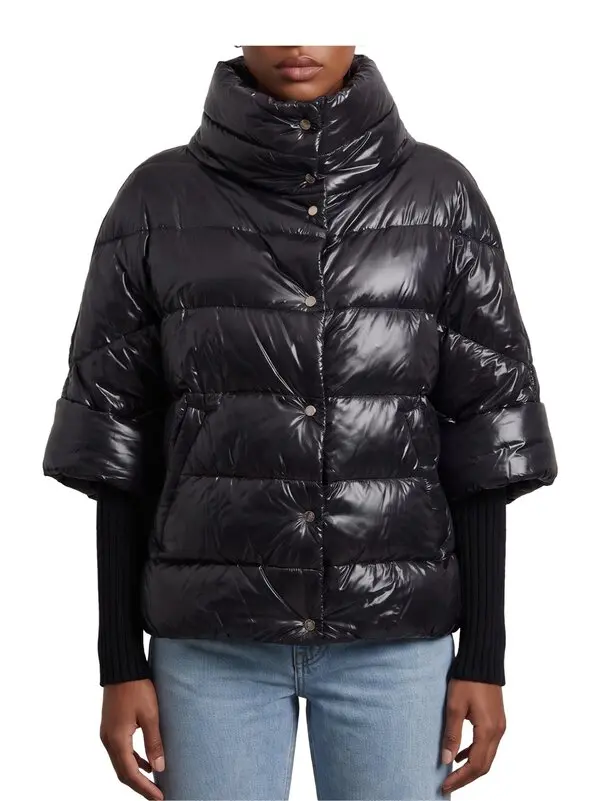 Herno Puffer Down Cape-style Coat - Black