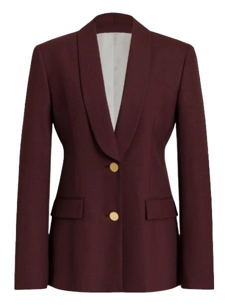 Alberta Ferretti Burgundy Blazer With Gold-tone Buttons - Red