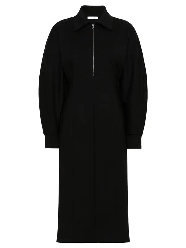 Max Mara Mxmcapo Half-zip Jersey Dress - Black