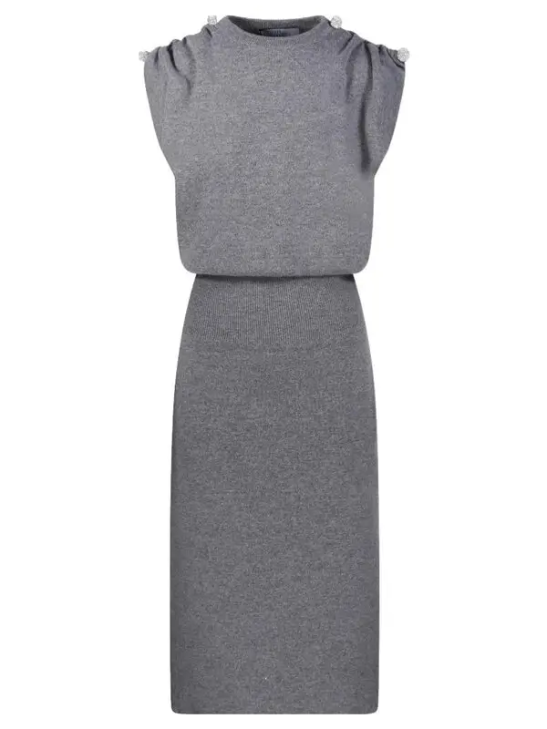 Giuseppe Di Morabito Embellished Knitted Midi Dress - Grey