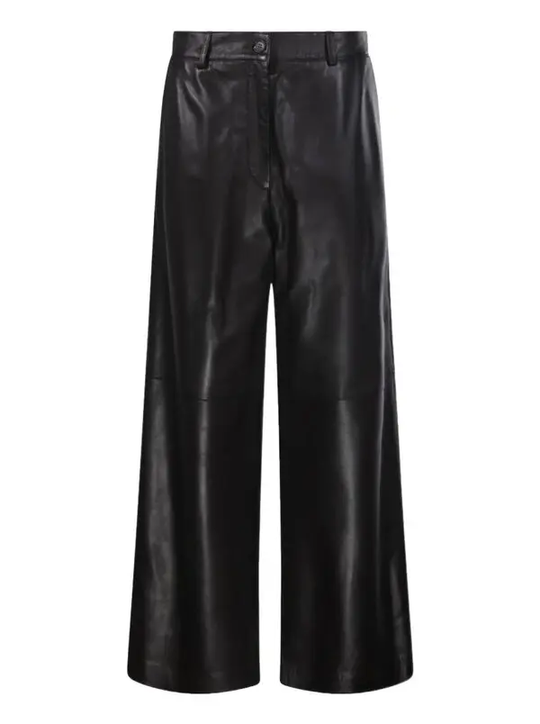 P.a.r.o.s.h Leather Wide-leg Trousers - Testa Di Moro