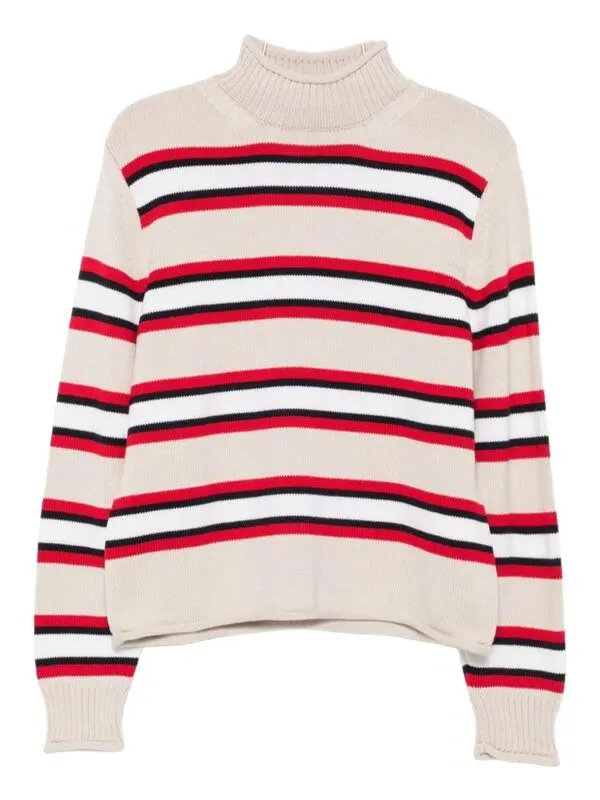 SEMICOUTURE Striped High Neck Sweater - No