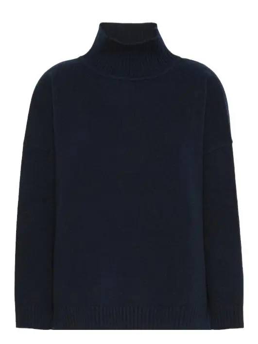 Max Mara Wool Knit Turtleneck Jumper - Navy Blue