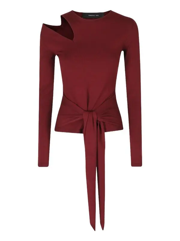 Federica Tosi Cut-out Sash Top - Red