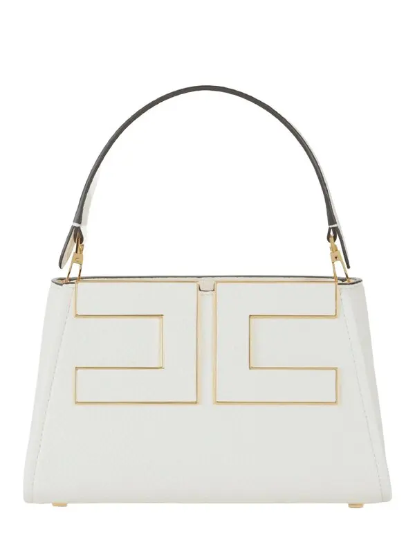 Elisabetta Franchi Maxi Logo Shoulder Bag - White