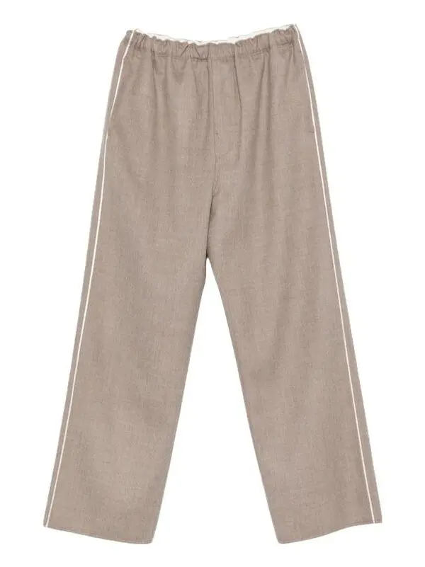 Carven Elastic Waist Casual Pants - Brown