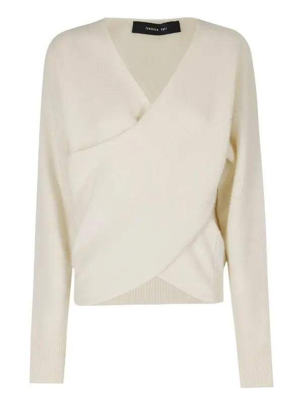 Federica Tosi V-neck Wrap Sweater - Ecru